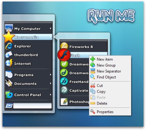 RunMe, a useful, good looking application launcher